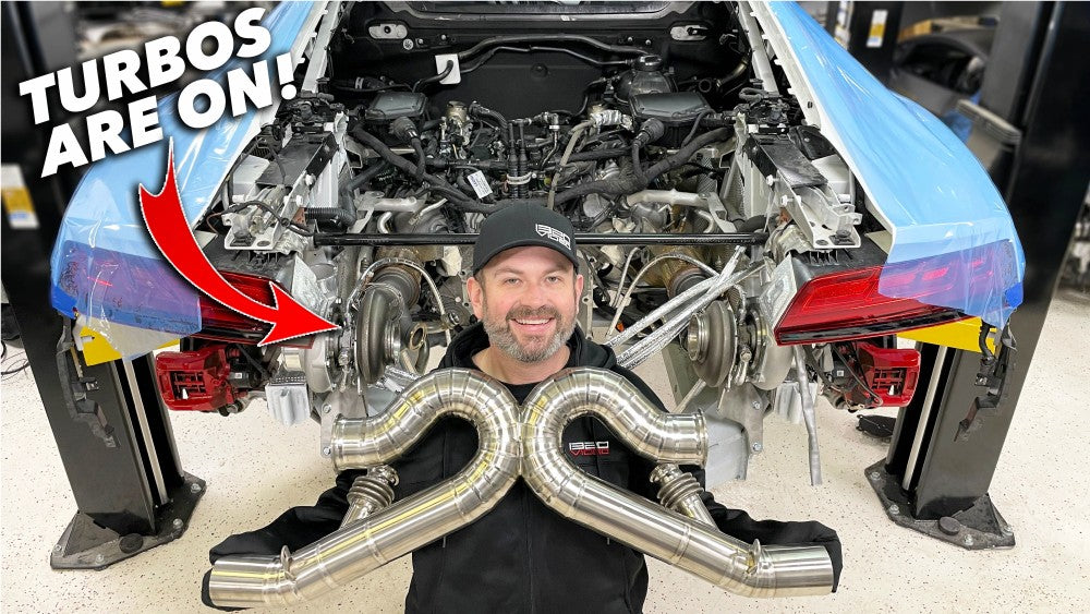 Audi R8 TEAR DOWN - Turbos go in!! - 1320Video