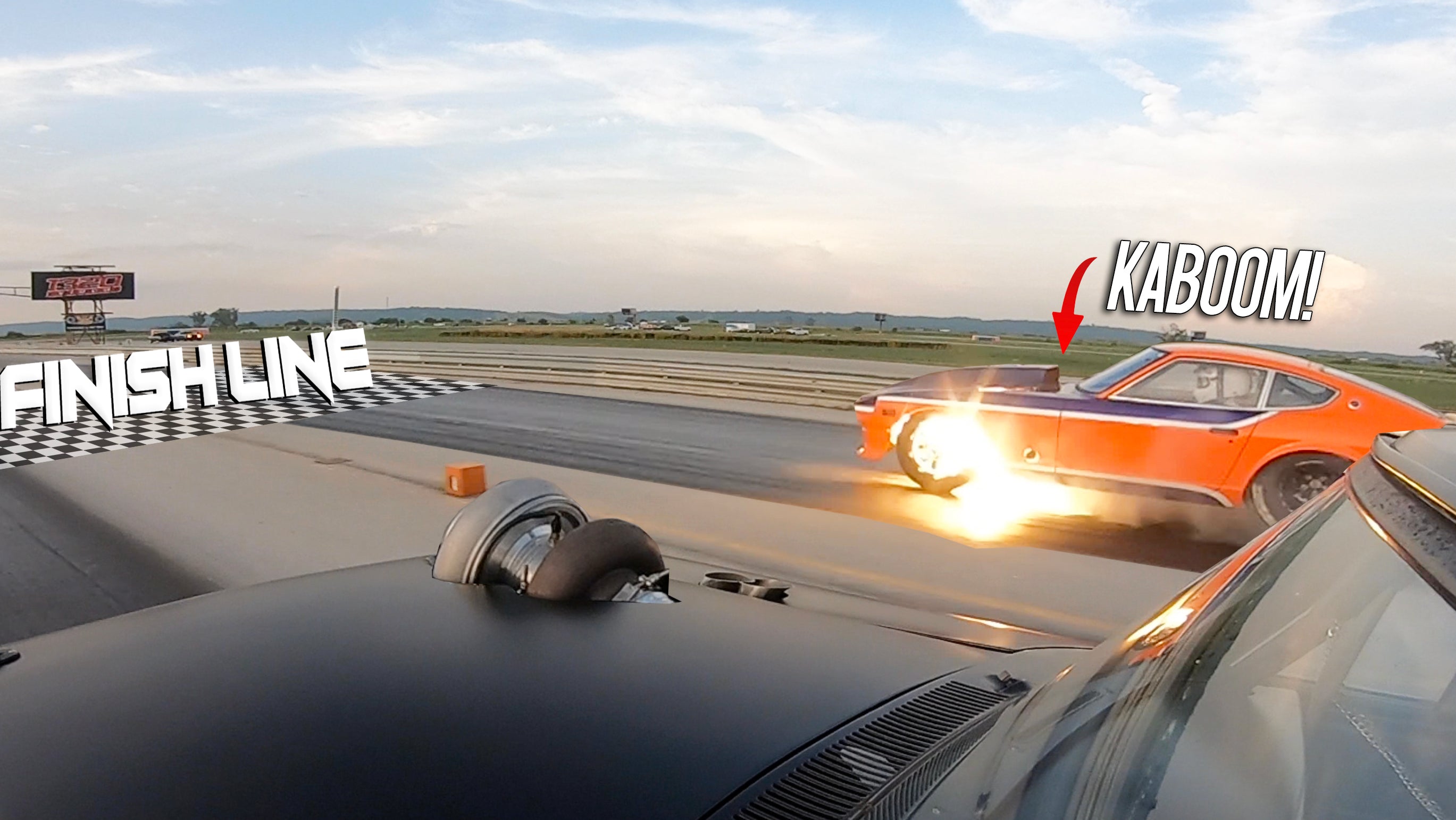 Turbo Datsun DETONATES at the FINISH LINE (Close Race!) - 1320Video