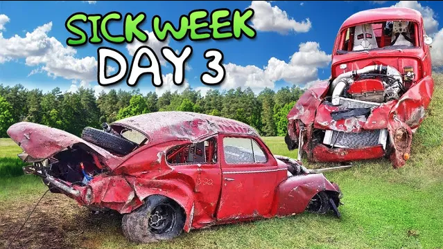 MASSIVE wreck. Airborne Volvo catches FIRE after engine explodes | Sic ...
