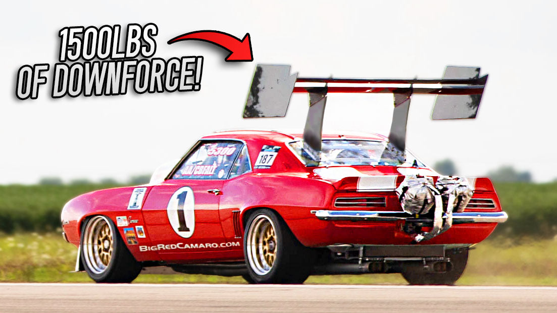 Carbureted, Procharged BIG BLOCK Camaro goes 216MPH! - 1320Video